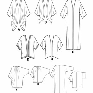 Sewing Pattern Kimono Cardigans Pattern, Kimono Duster Pattern ...