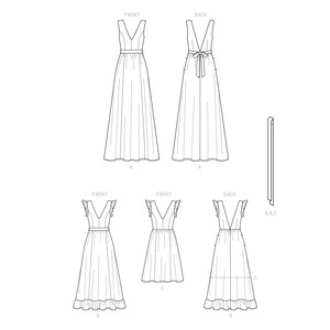 Sewing Pattern Women's Dress Pattern, V Neck Dress Pattern, Deep V Back ...