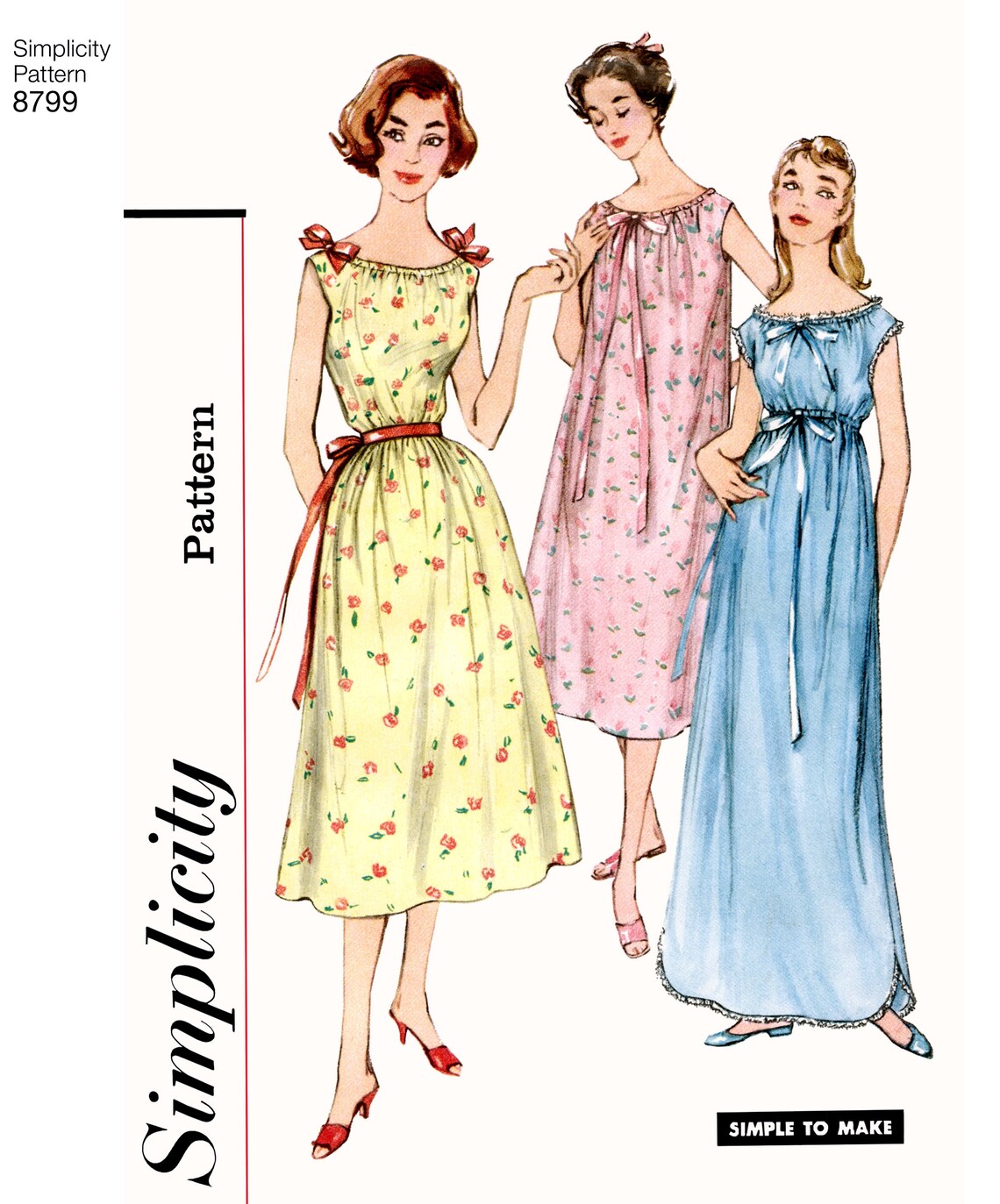Sewing Pattern Misses' Easy Nightgown Pattern, Women's Vintage ...