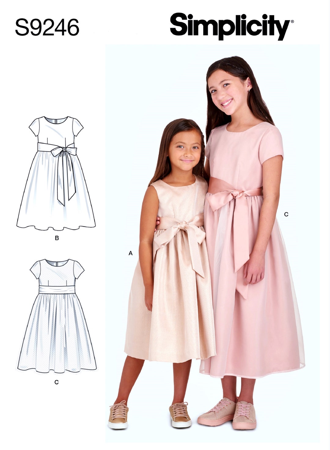 Sewing Pattern Girls' Dress Pattern, Flower Girls' Dress Pattern, Girls ...