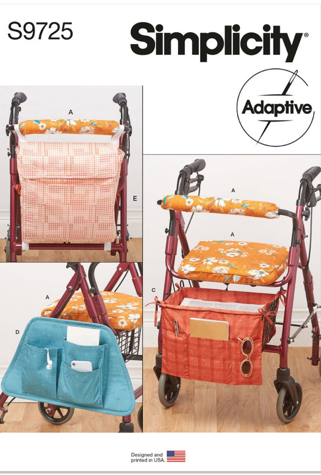 Sewing Patterns Walker Pockets Pattern, Wheeled Walker Accessories ...