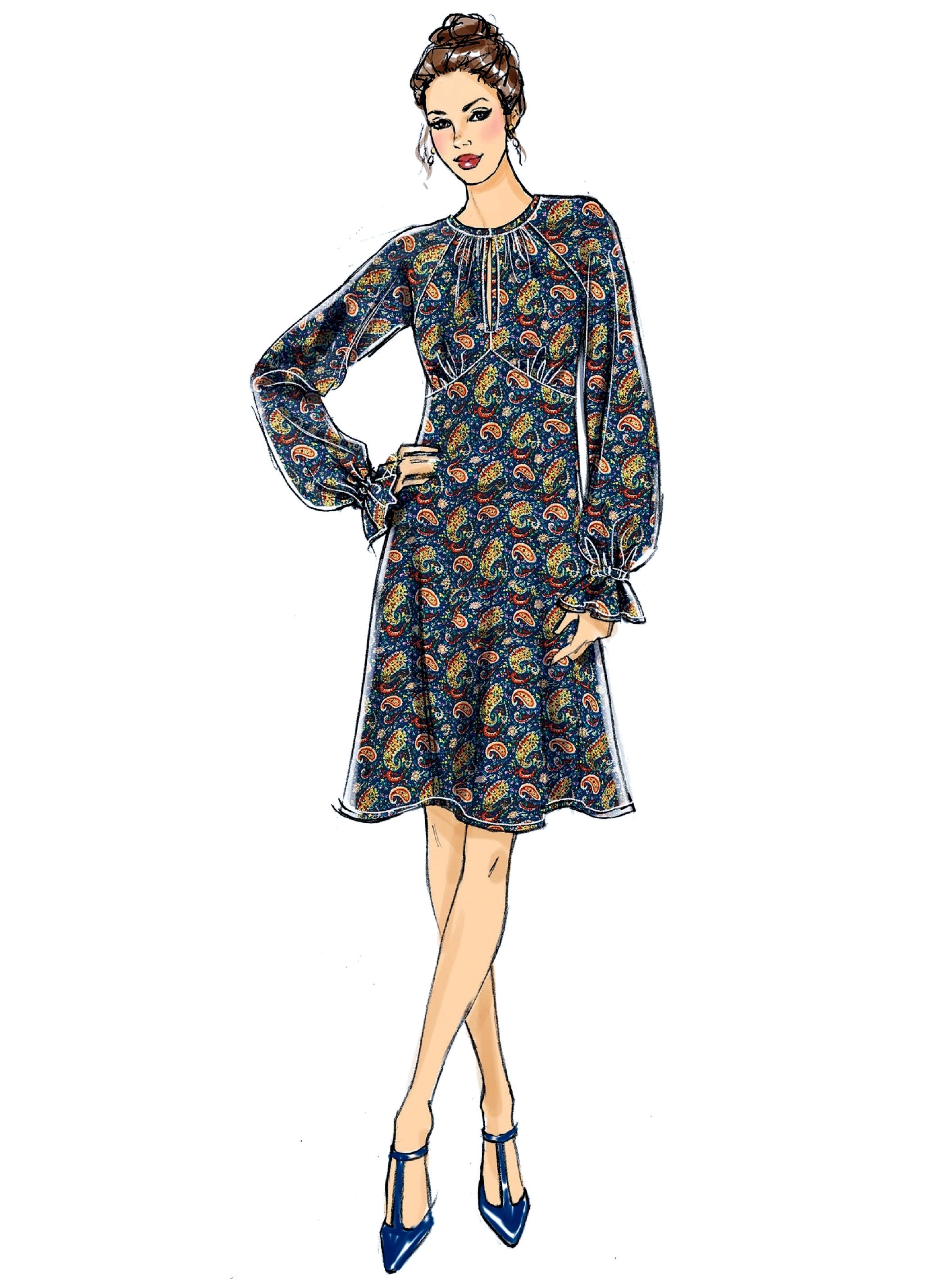 Sewing Pattern Women's Dress Pattern Long Sleeve Dress - Etsy