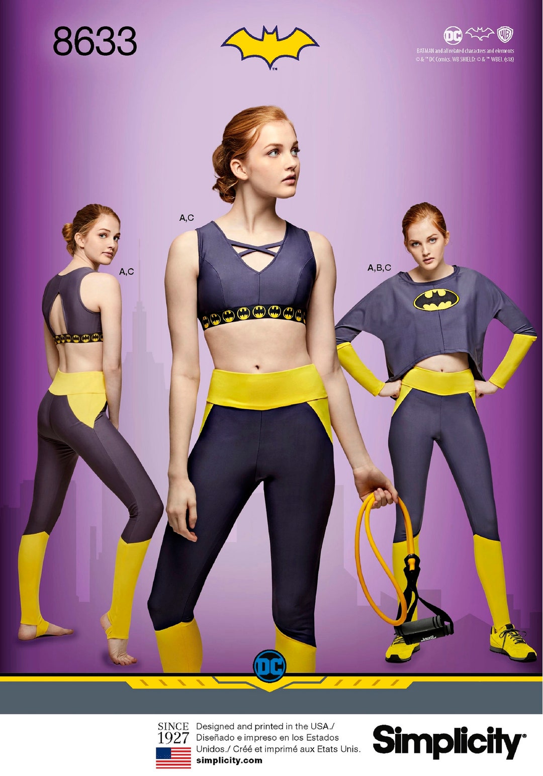 Sewing Pattern Batgirl Costume Pattern, Knit Yoga Wear Pattern, Knit ...