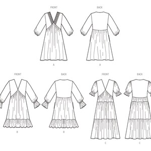 Sewing Pattern Women's Loose Fit Dress Pattern, Misses' Empire Dress Pattern, Simplicity Sewing ...