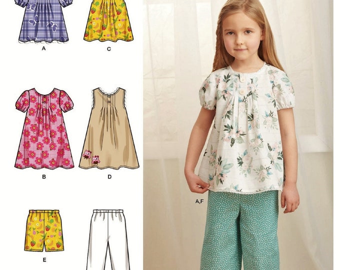 Sewing Pattern Little Girls' Top and Shorts Pattern, Little Girls ...
