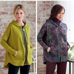 Sewing Pattern Women's Hoodie Jacket Pattern, Zipper Hoodie Jacket ...