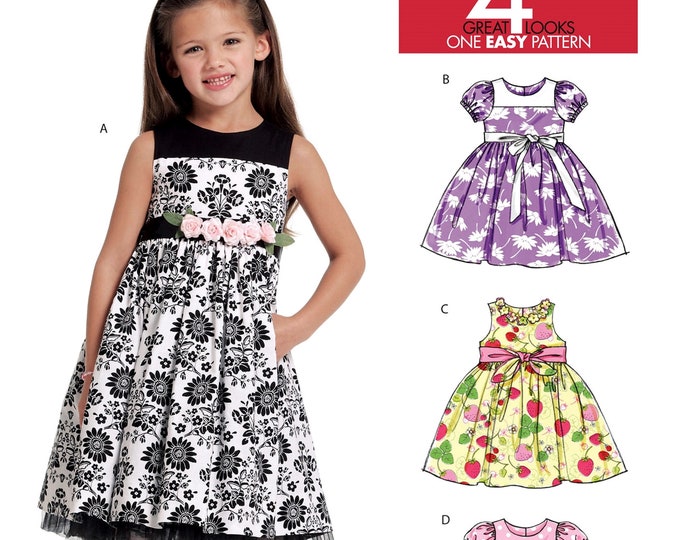 Sewing Pattern Girls' Dress Pattern, Little Girls' Classic Dress ...
