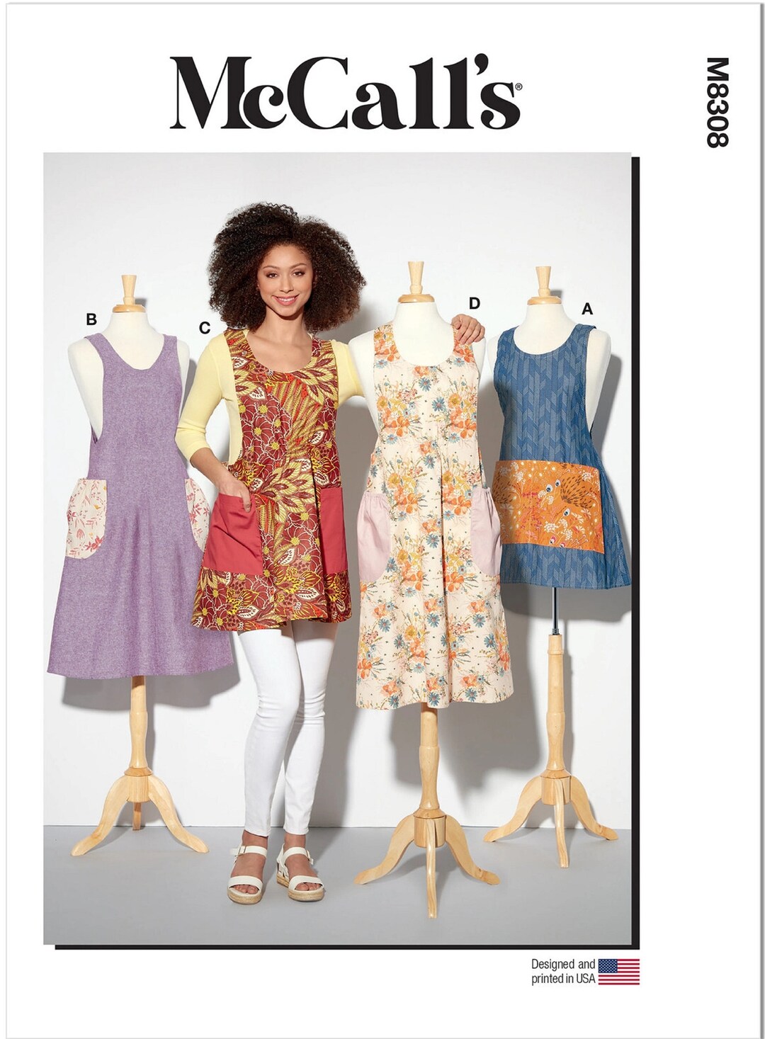 Sewing Pattern Women's Bib Aprons Pattern, Mccall's Sewing Pattern 8308 ...