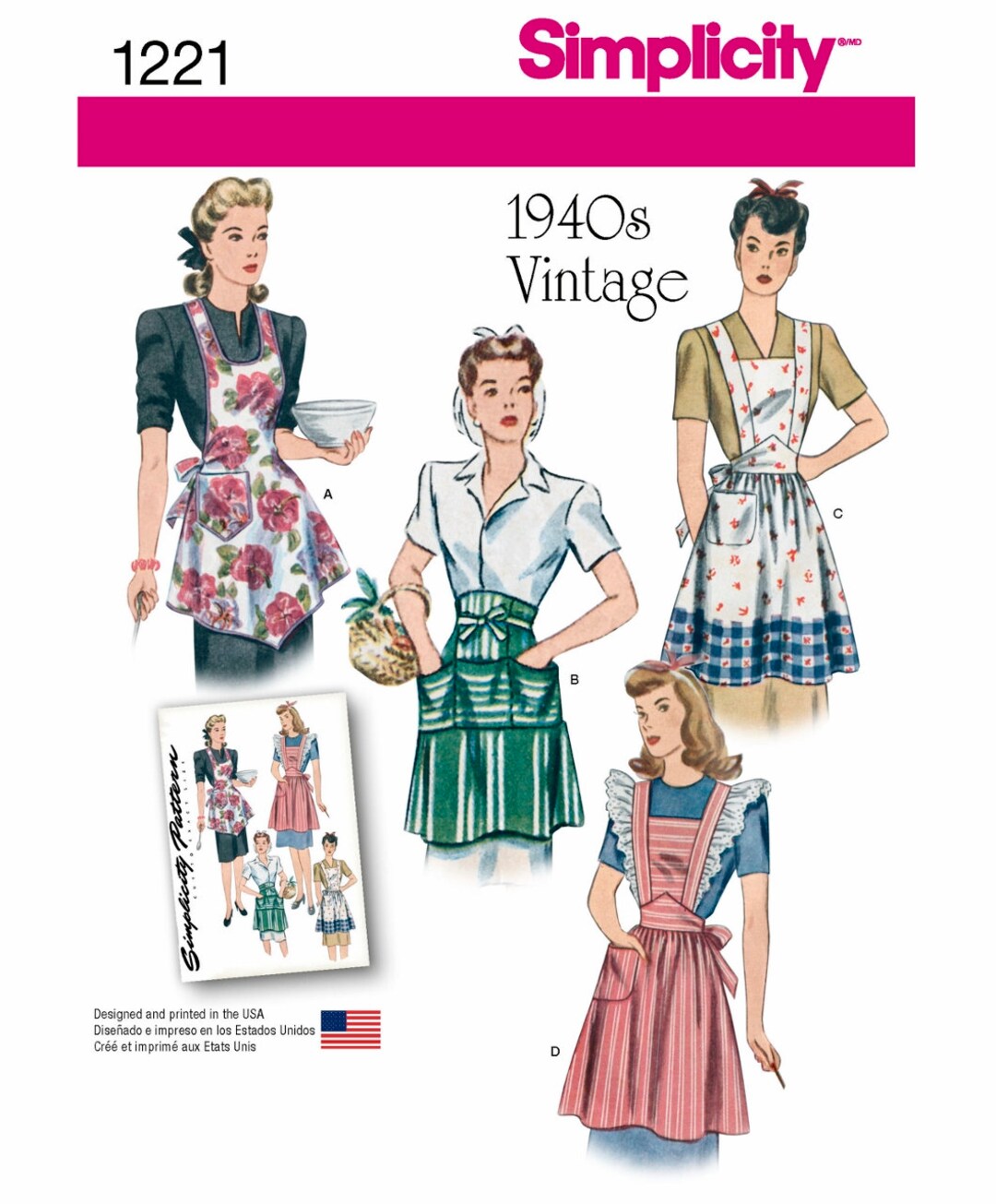 Sewing Pattern for Vintage Apron Pattern, 1940's Apron Pattern ...