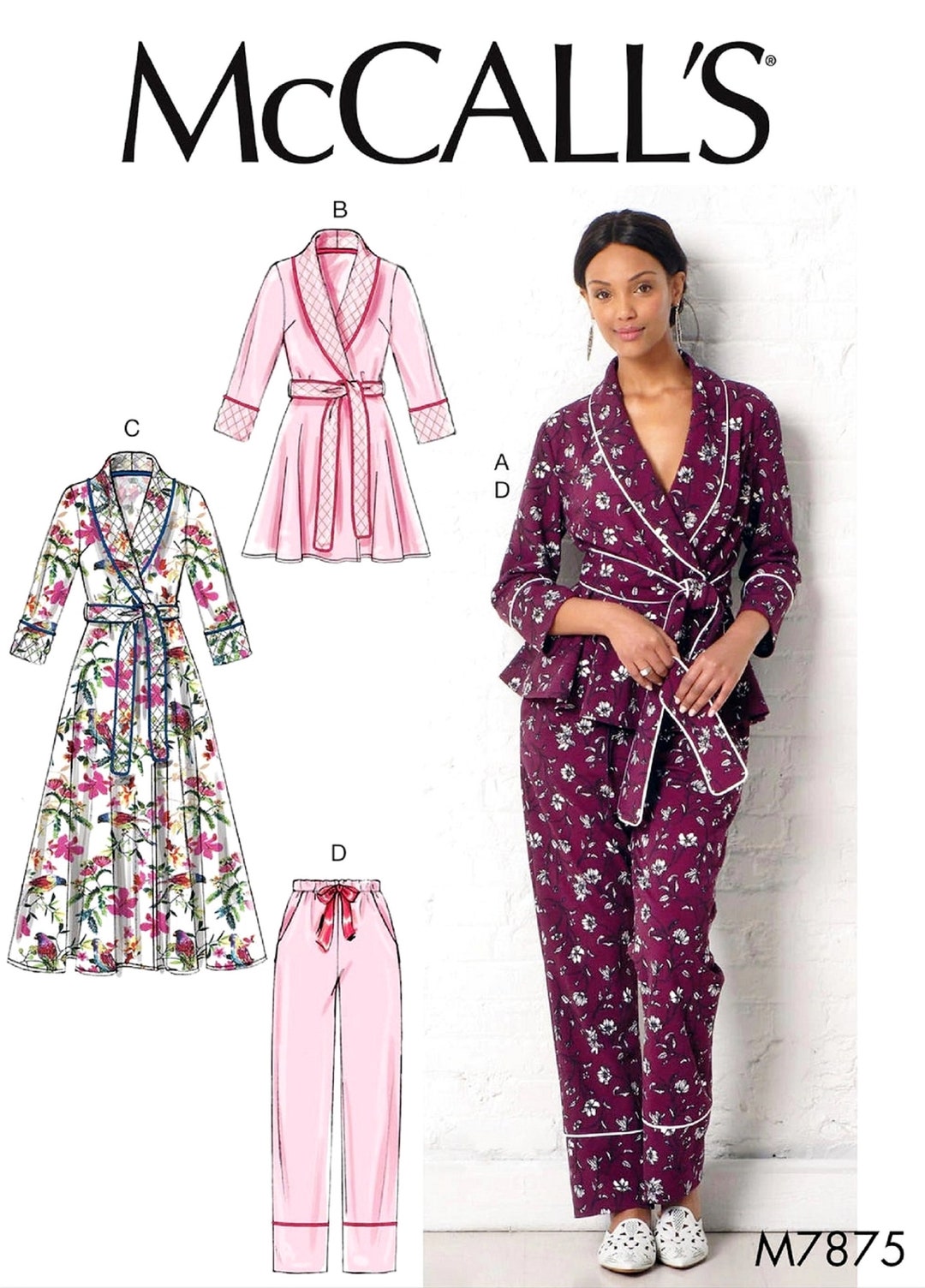 Sewing Pattern Women's Pajamas Pattern, Women's Robe Pattern, Mccall's ...