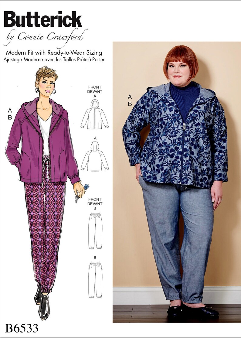 Sewing Pattern Women's Hoody Jacket Elastic Waist Pants - Etsy