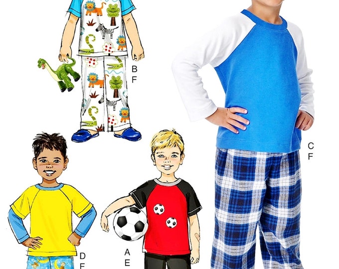 Sewing Pattern Kid's Pajama Pattern, Boys' Loungewear Pattern, Children ...