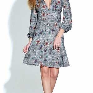 Sewing Pattern Women's Dress Pattern, Deep V Neck Dress Pattern, Long ...