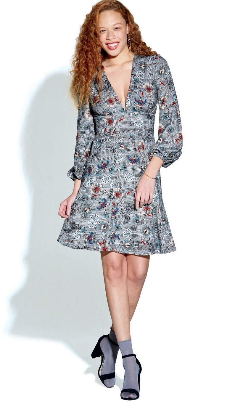 Sewing Pattern Women's Dress Pattern Deep V Neck Dress | Etsy