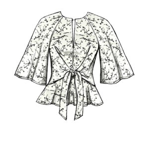 Sewing Pattern Loose Fit Blouse Pattern Wrap Waist Dress | Etsy