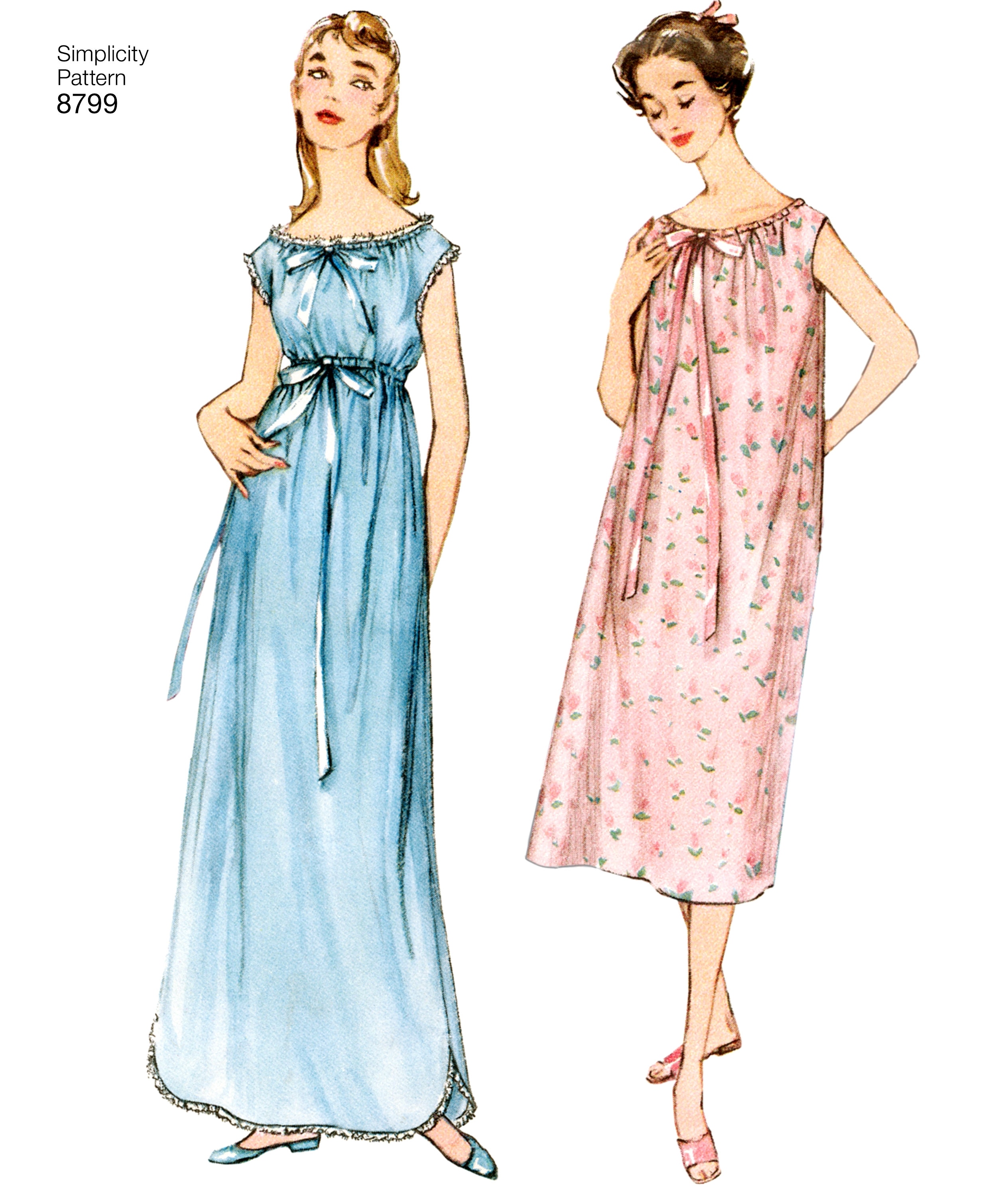 Sewing Pattern Misses' Easy Nightgown Pattern, Women's Vintage Nightgown Pattern, Misses ...