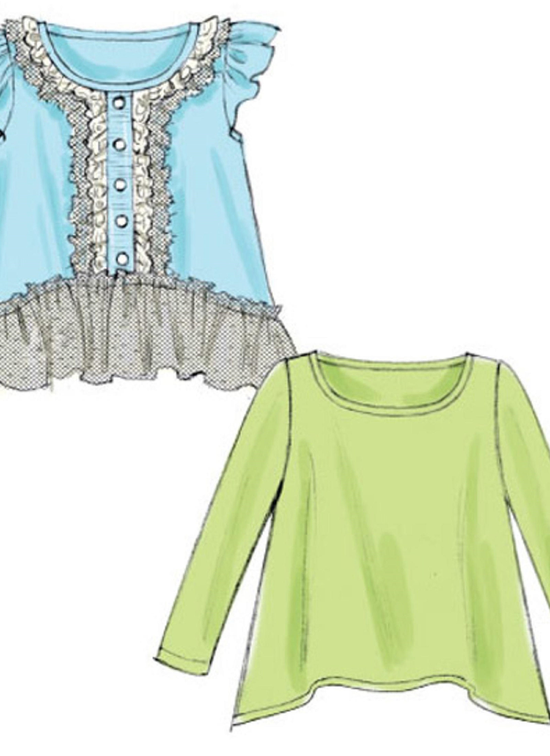 Sewing Pattern Girls' Knit Tops Pattern, Tween Girls' Easy Pants ...