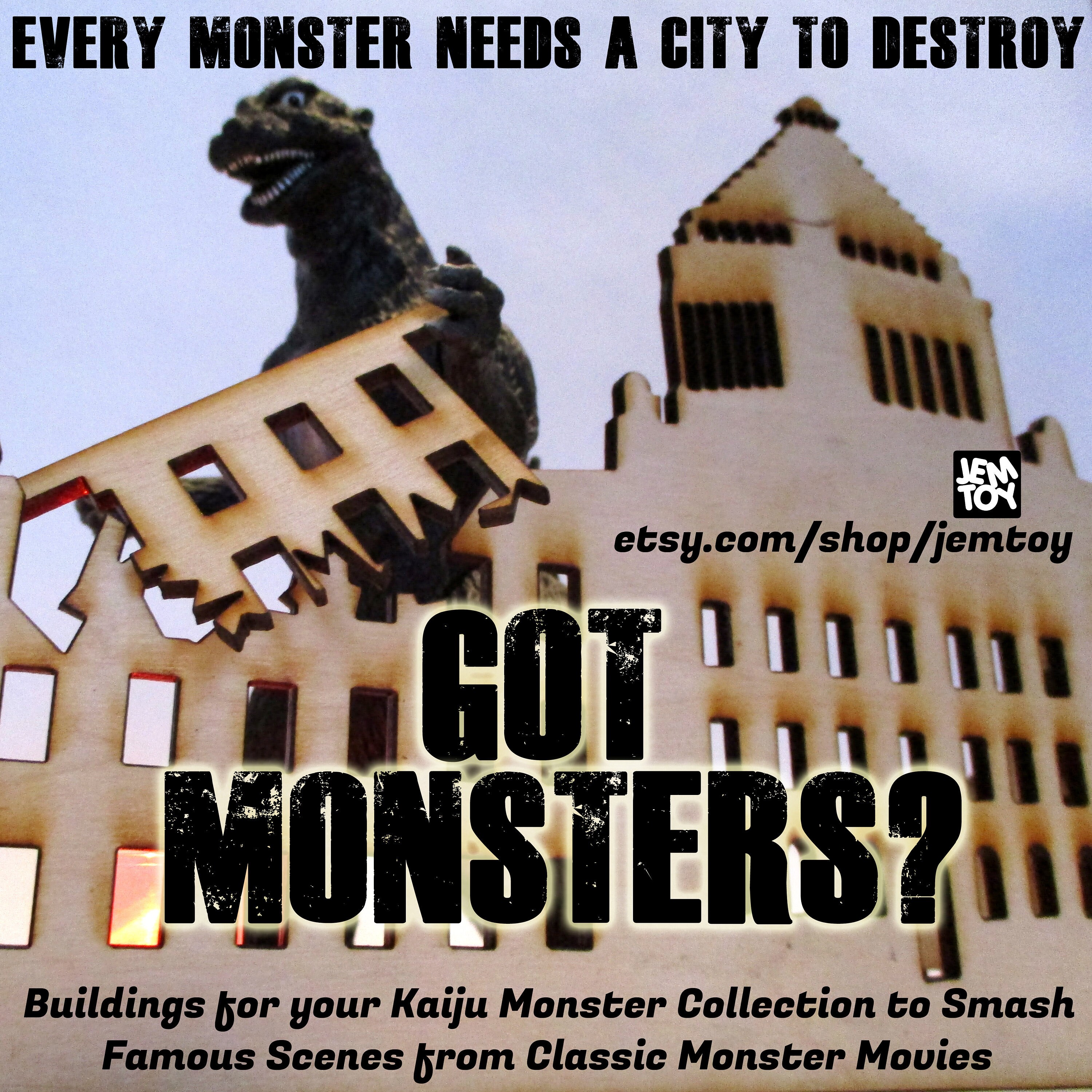 Laser Cut Your Own Godzilla Kaiju Display Crushed Buildings Tokyo - Etsy