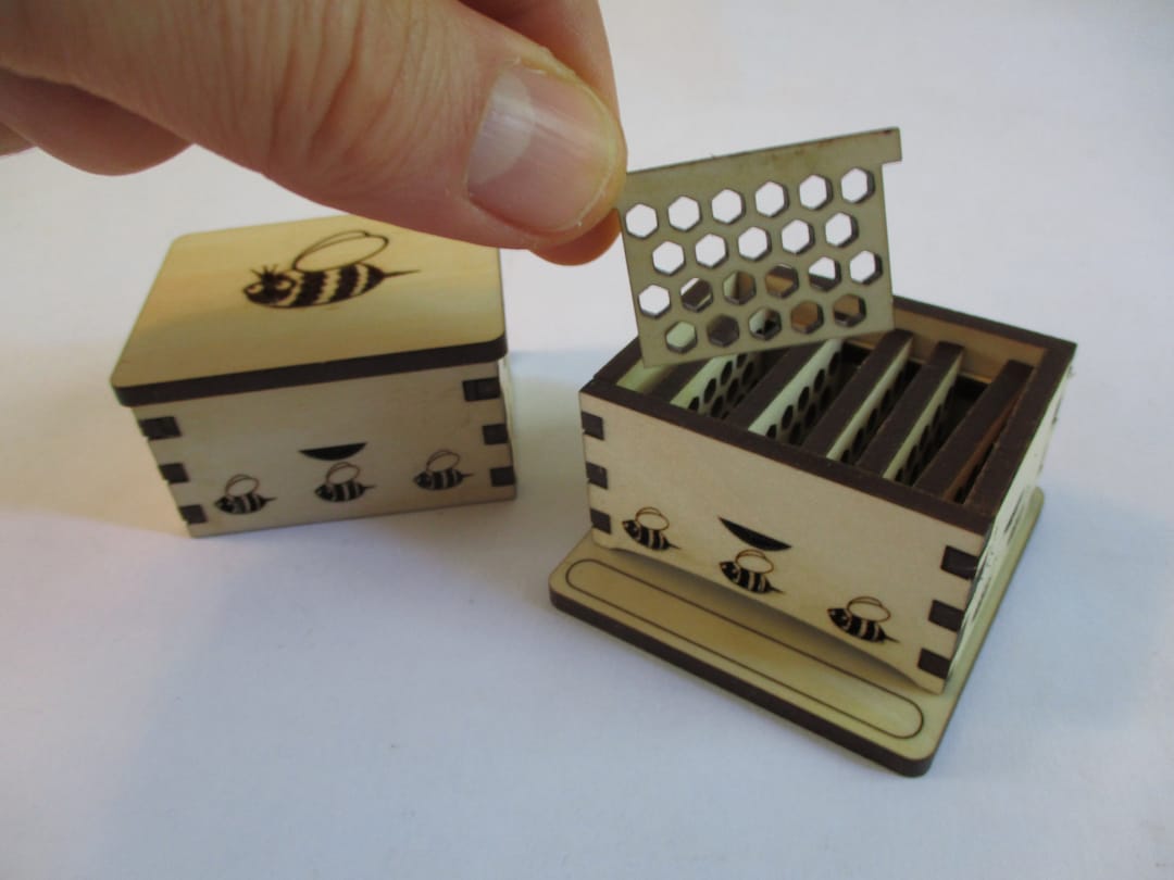 Laser Cut Your Own Tiny Toy Honey Bee Hive SVG for Glowforge - Etsy