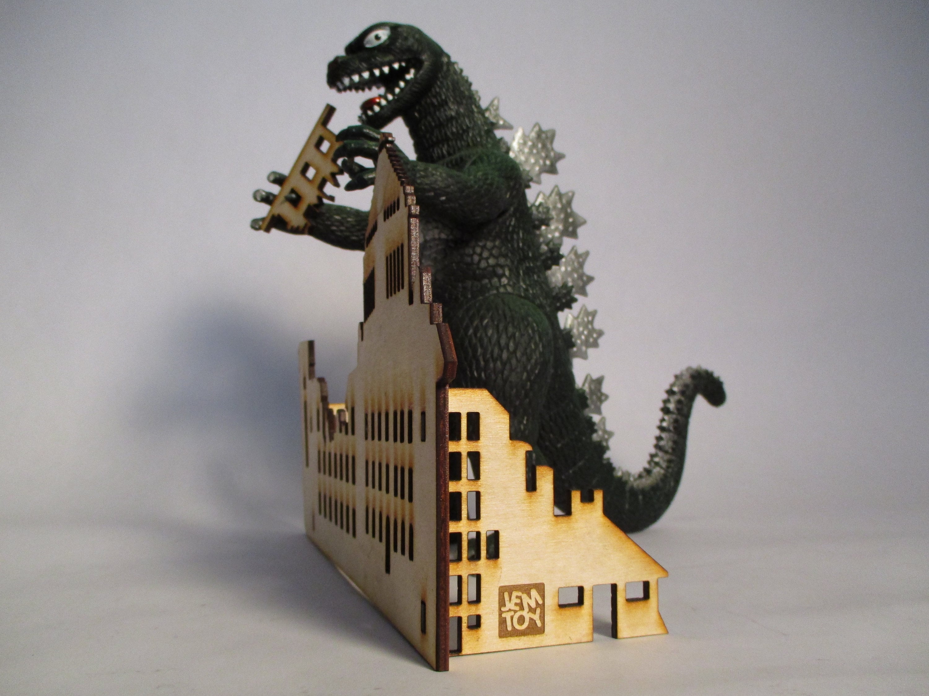 Laser Cut Your Own Godzilla Kaiju Display Crushed Buildings Tokyo - Etsy