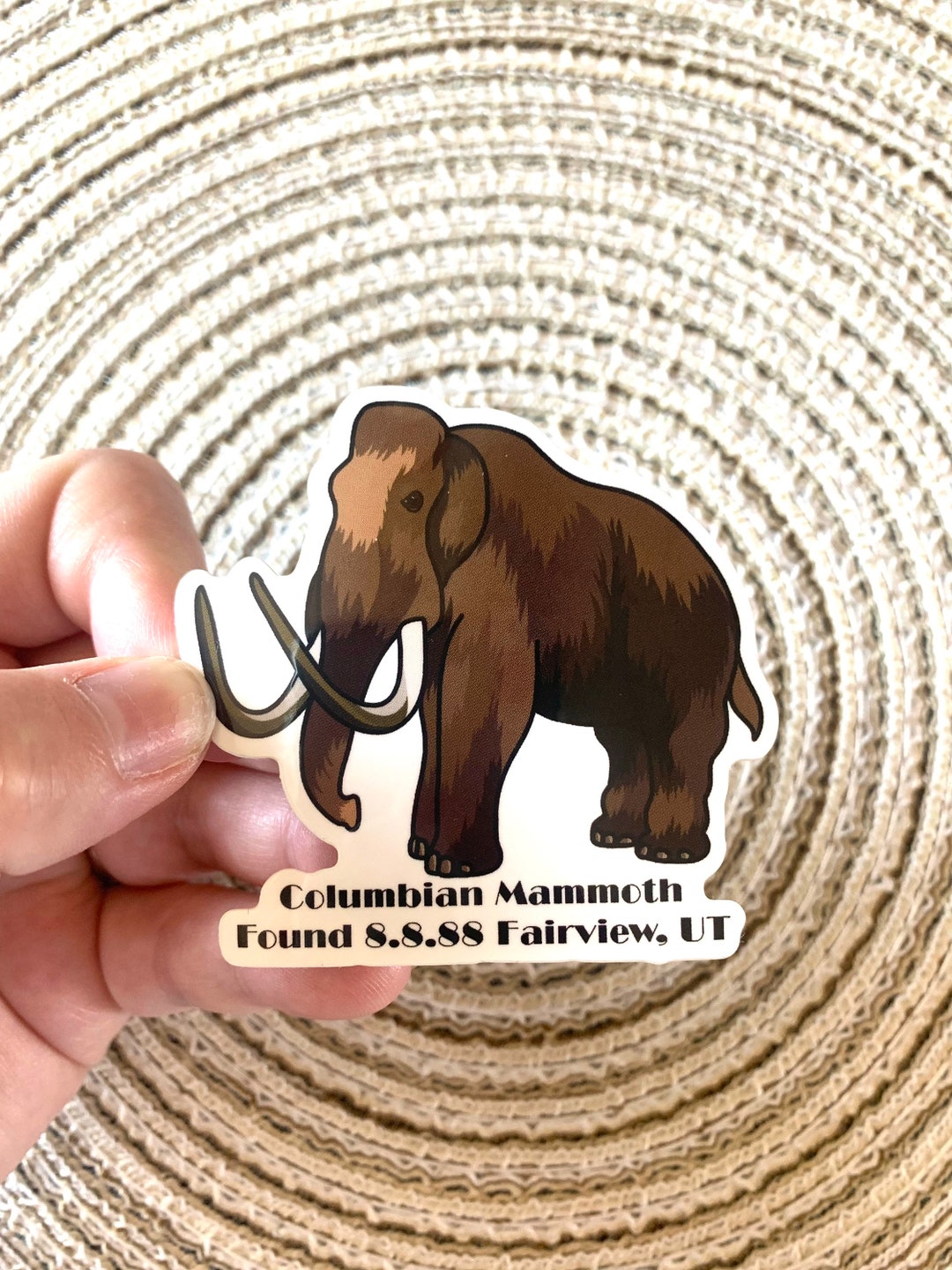 Colombian Mammoth Fairview Utah Vinyl Waterproof Bumper Sticker - Etsy