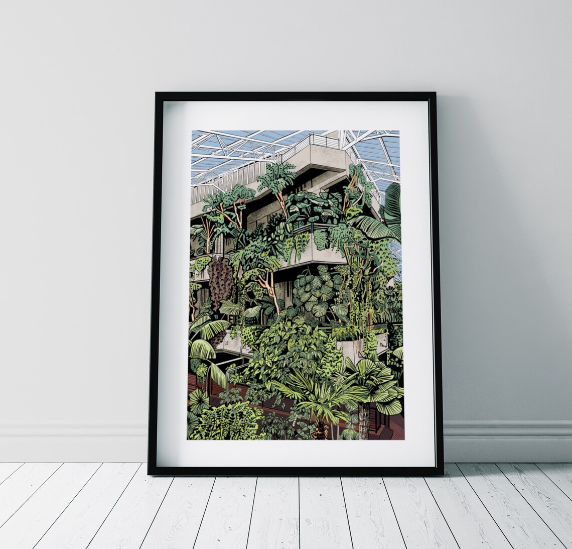 Barbican Conservatory Print/ Barbican London Poster/ Urban Jungle Print ...