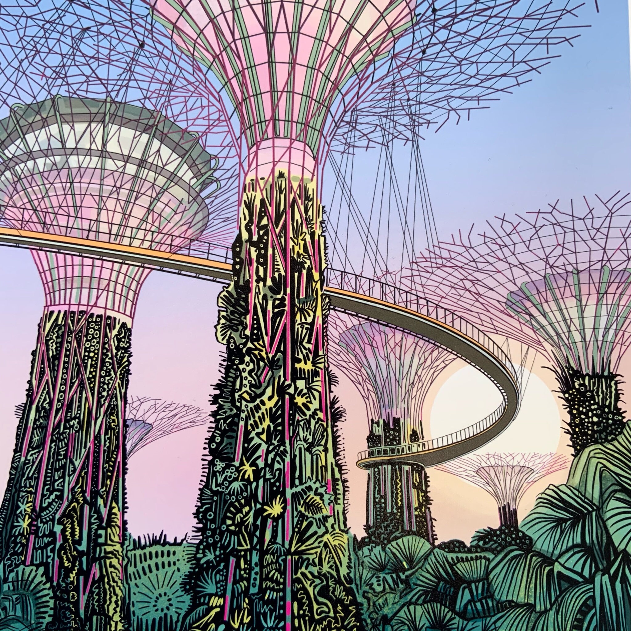 Singapore Supertrees Print/ Gardens by the bay/ Singapore | Etsy