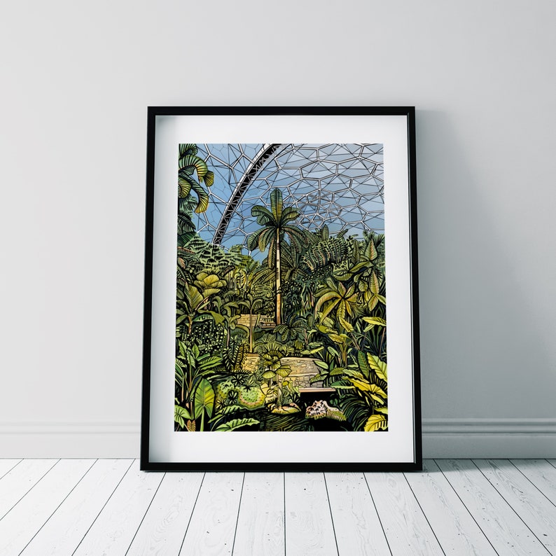 Eden Project Jungle Print/ Botanical Greenhouse Poster/ Eden Project ...