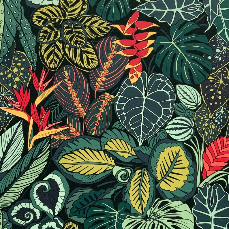 Rainforest Pattern Print/ Tropical Jungle Print/ Botanical - Etsy