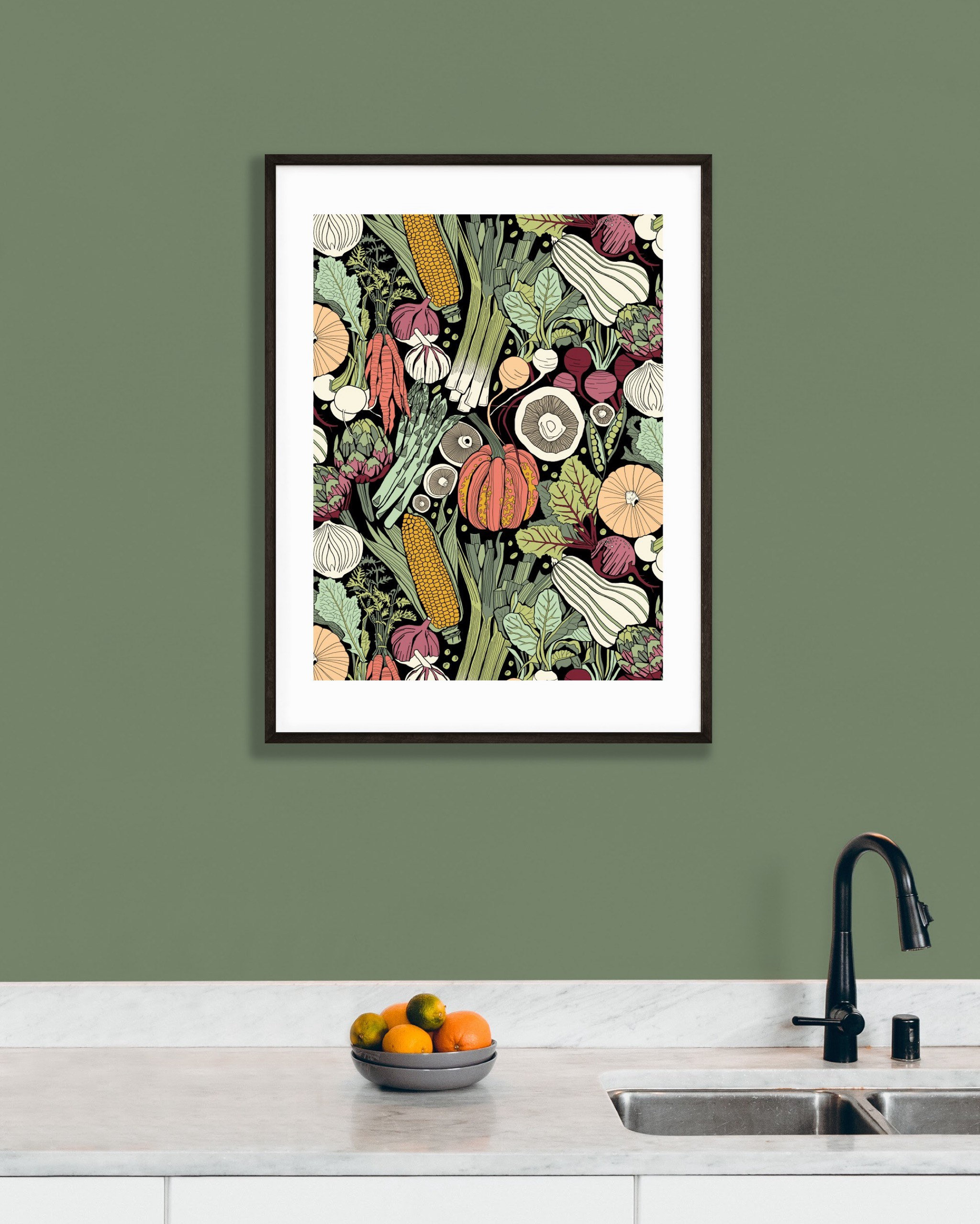 Vegetable Garden Print/ Vegetable Patch/ Harvest Pattern/ | Etsy UK