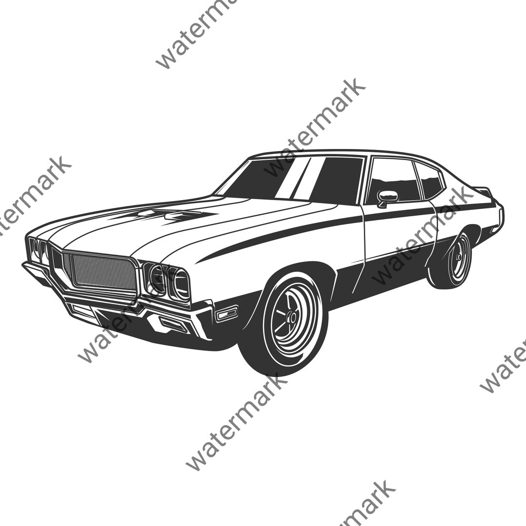 Car 1970 Buick Gran Sport GSX Png Illustration Vector Silhouette ...