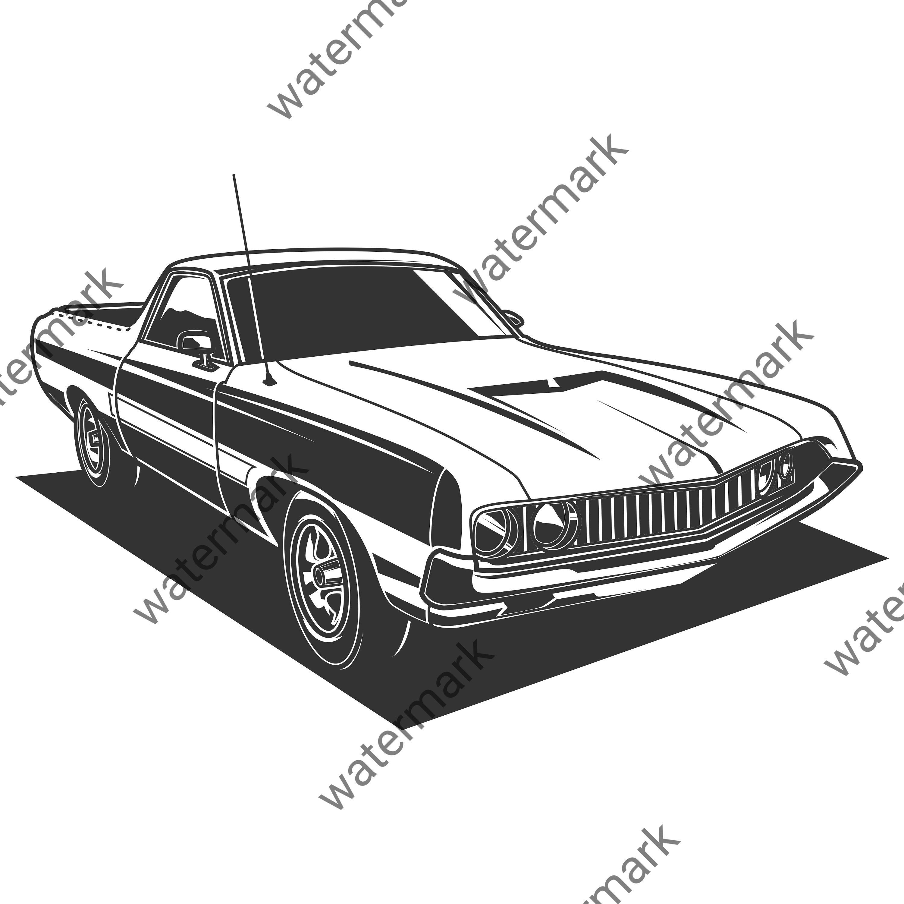 Car 1970 Ford Ranchero Png Illustration Car Vector Silhouette ...