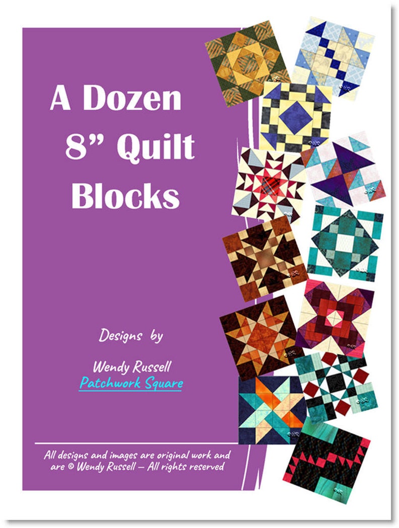 A Dozen 8" Quilt Block Patterns - Etsy