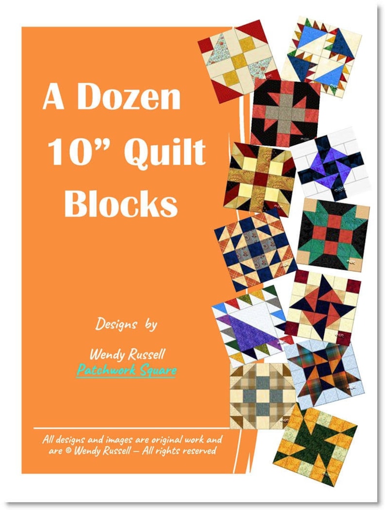 A Dozen 10" Quilt Block Patterns - Etsy
