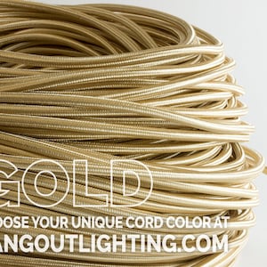 Gold Wire - Fabric Cord by the Foot - 18AWG - 2/18 Copper Lamp Wire ...
