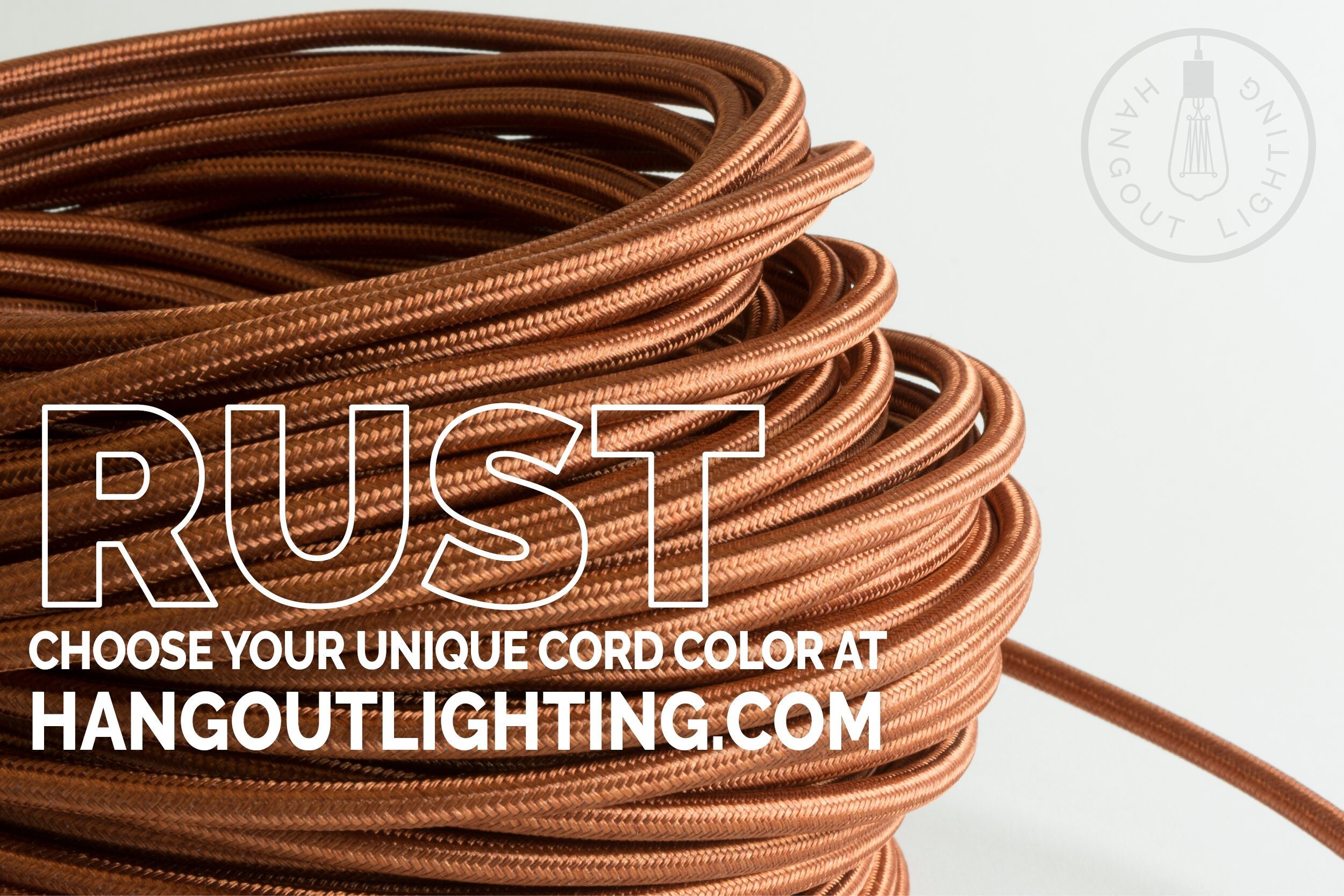 Rust Wire - Fabric Cord by the Foot - 18AWG - 2/18 Copper Lamp Wire ...