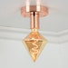 Modern Flush Mount Ceiling Lamp - Diamond LED - Polished Copper Ceiling ...