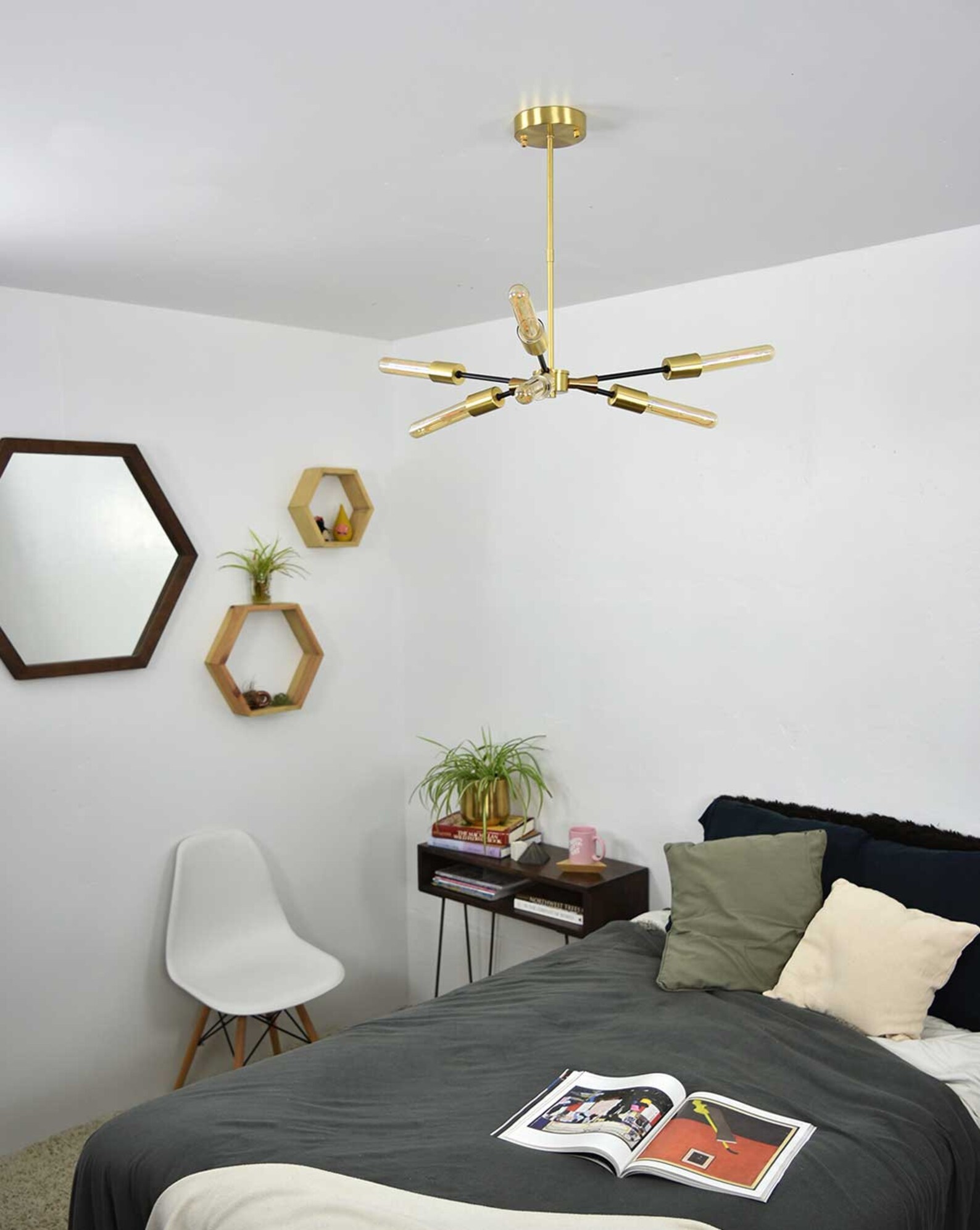 6 Light Y Spoke Modern Ceiling Fixture Black Ceiling Light - Etsy