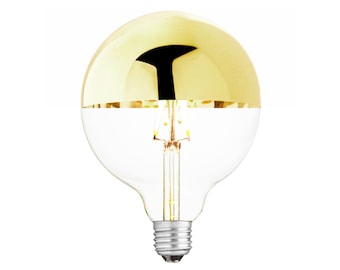 Chrome Dipped LED Globe Bulbs Mirror Half Bulb Copper | Etsy