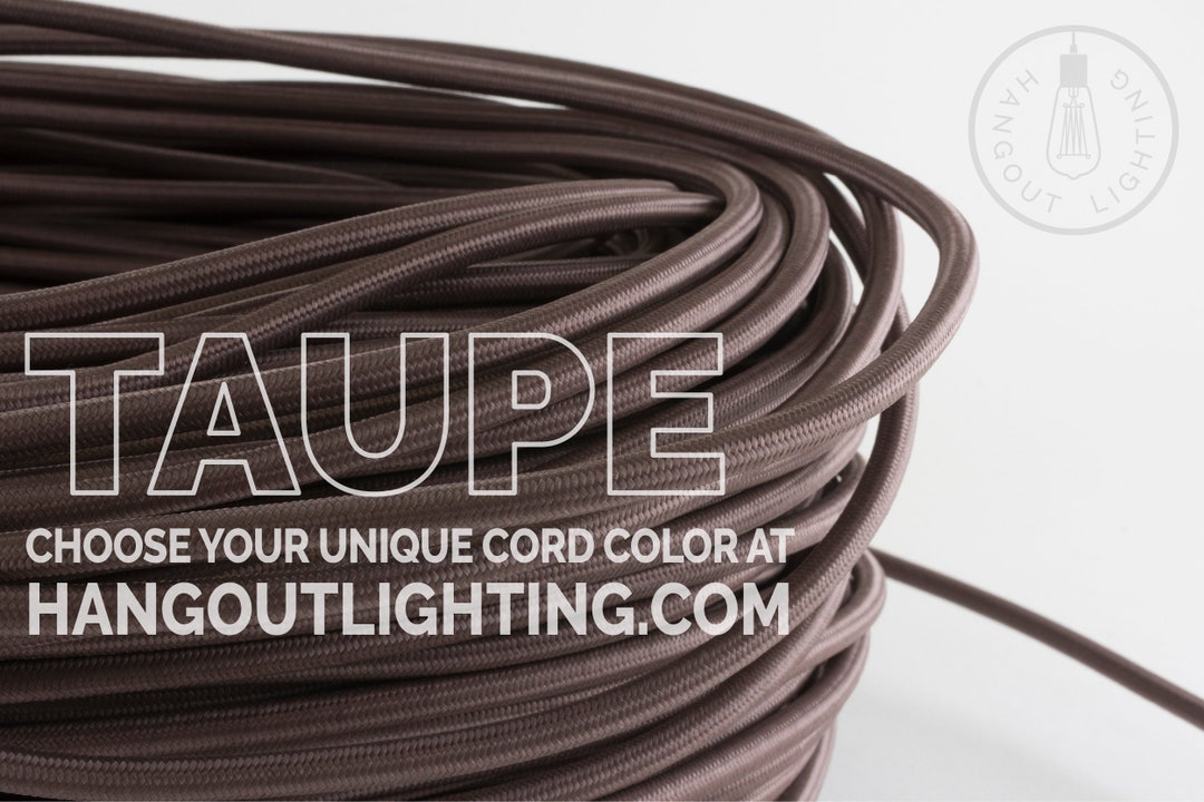 Taupe Wire - Fabric Cord by the Foot - 18AWG - 2/18 Copper Lamp Wire ...