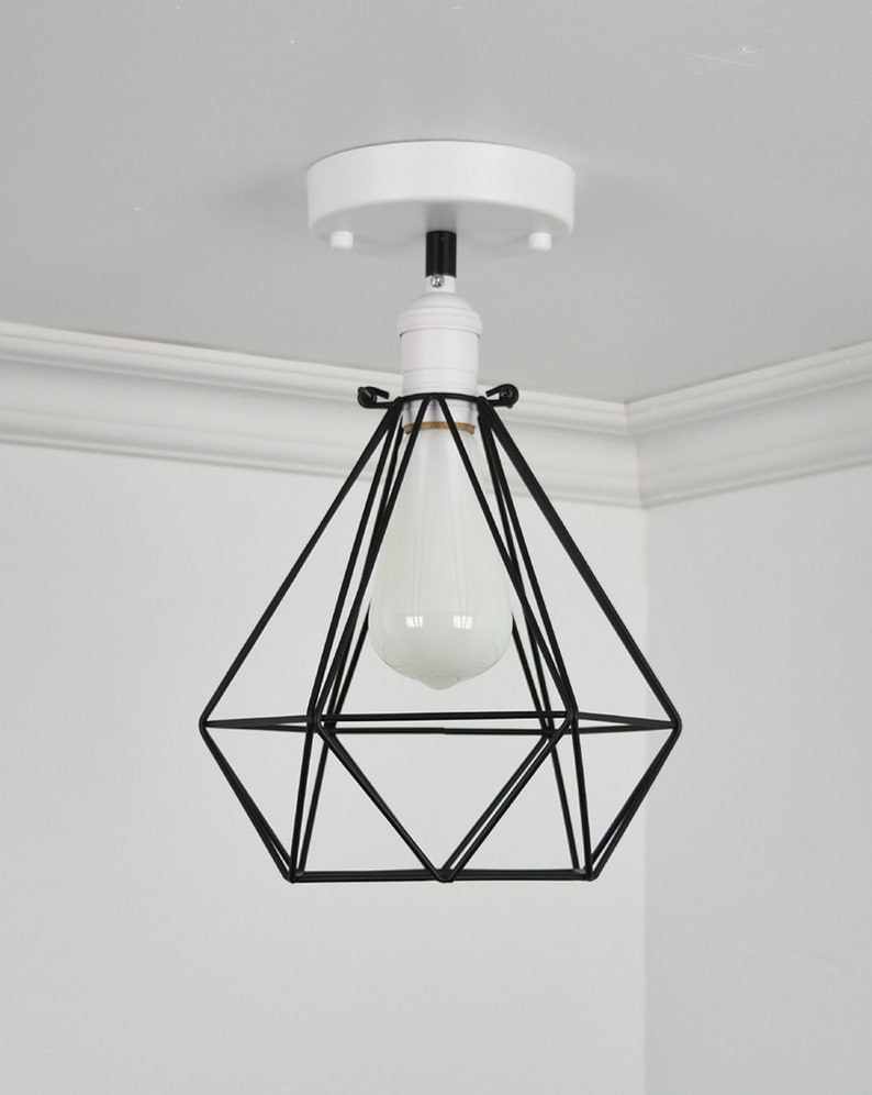 Diamond Cage Flush Mount Modern Ceiling Lighting - Semi Flush Mount ...