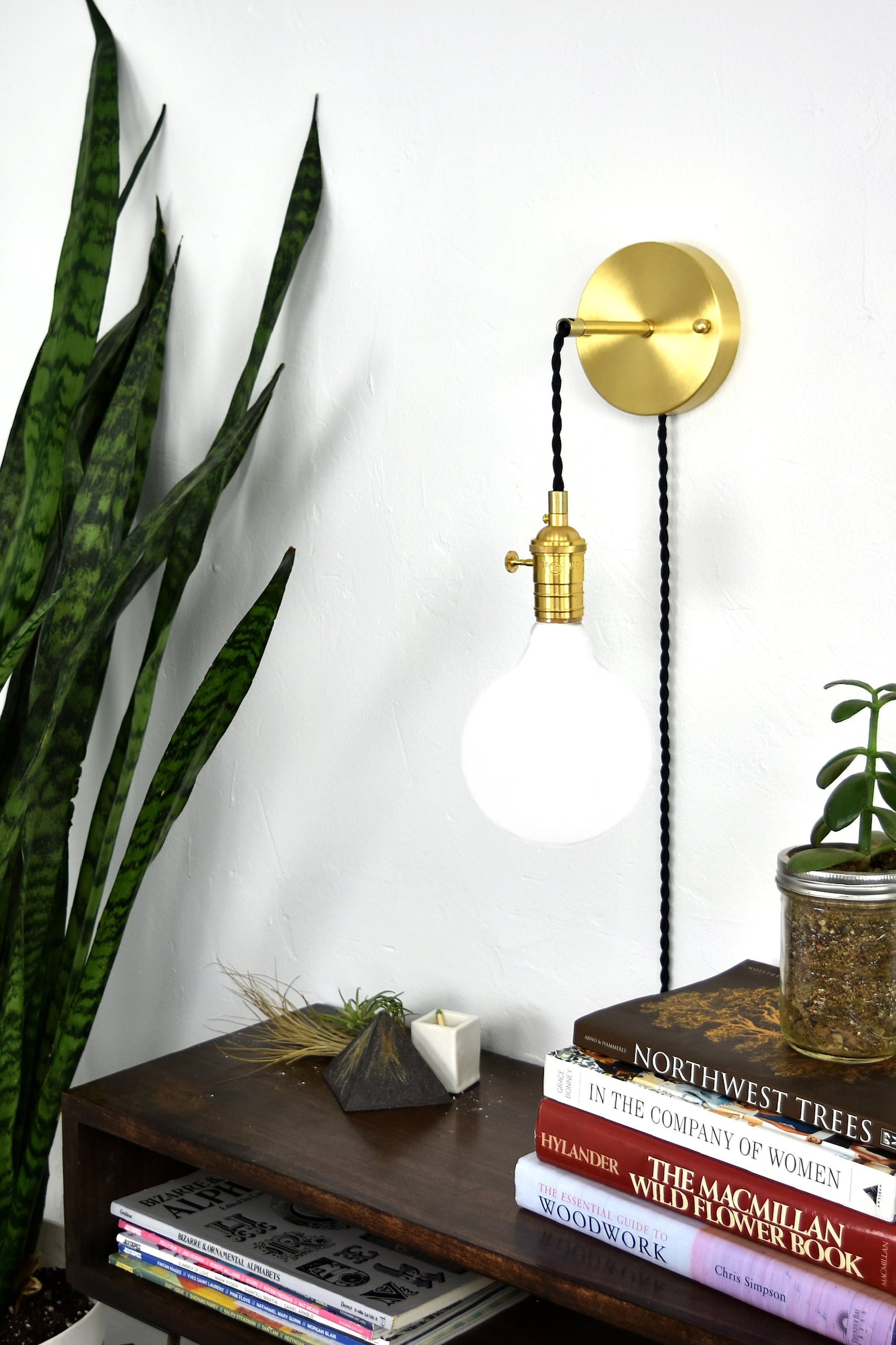 Plug in Adjustable Wall Sconce Custom Finish LED or - Etsy