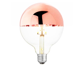 Chrome Dipped LED Globe Bulbs Mirror Half Bulb Copper | Etsy