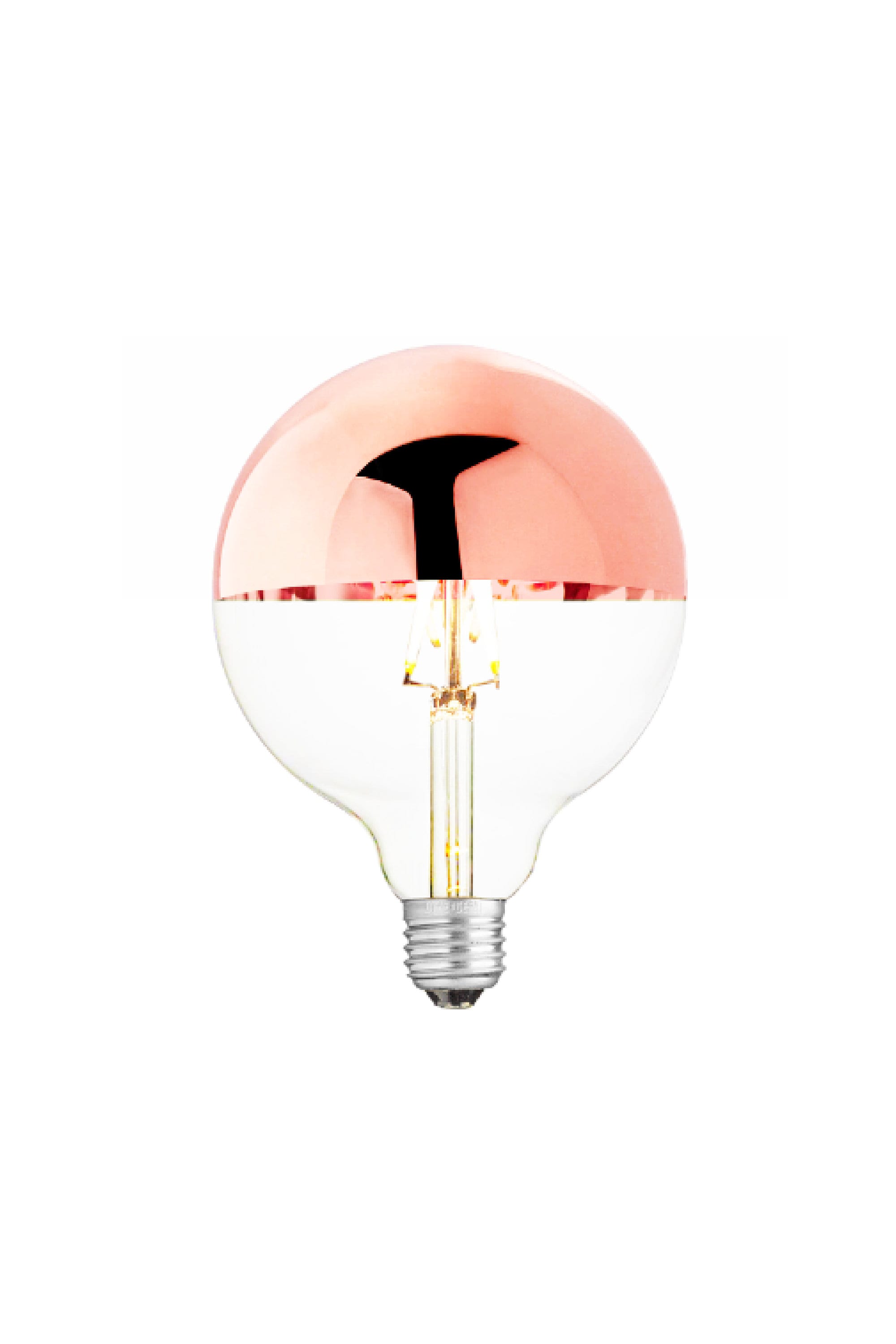 Chrome Dipped LED Globe Bulbs - Mirror Half Bulb - Copper, Gold or ...