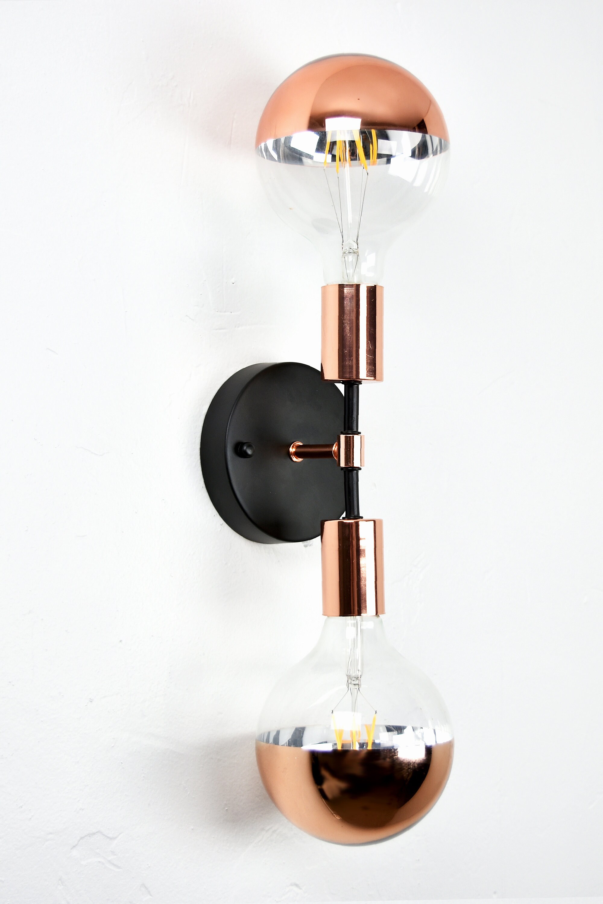 Chrome Dipped LED Globe Bulbs - Mirror Half Bulb - Copper, Gold or ...