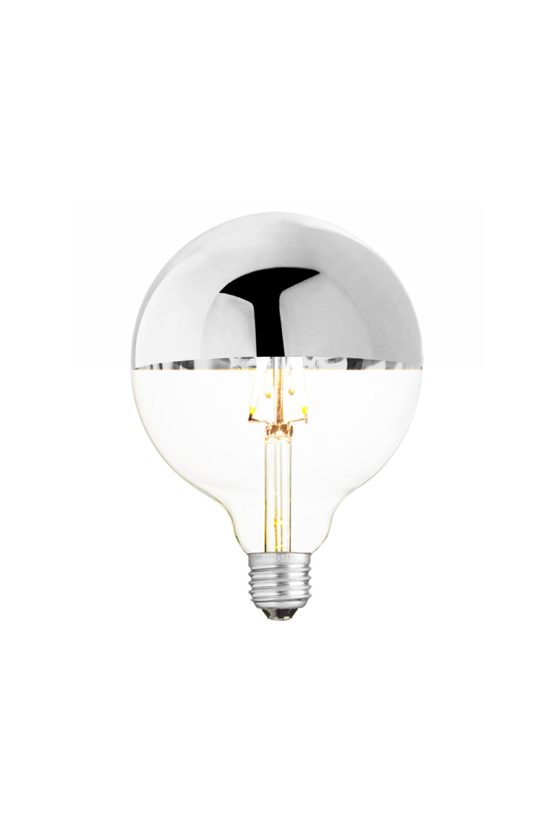 Chrome Dipped LED Globe Bulbs - Mirror Half Bulb - Copper, Gold or ...