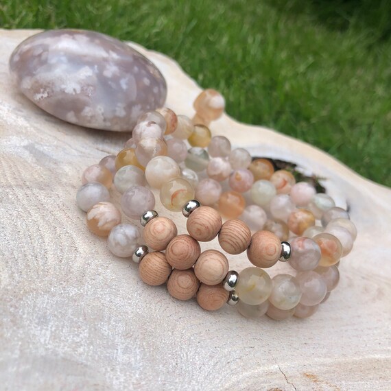 Cherry Blossom Agate Diffuser Aromatherapy Bracelet. - Etsy UK