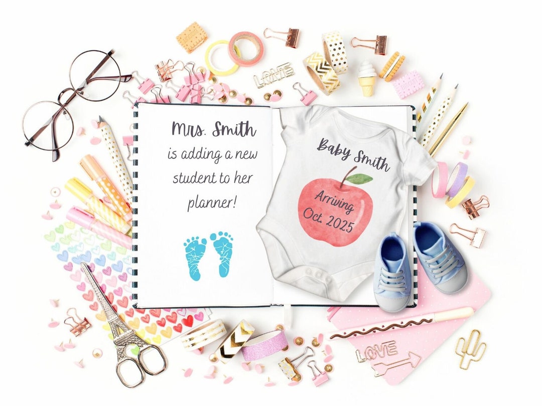 Teacher Pregnancy Announcement Digital Download, Teacher Pregnancy ...