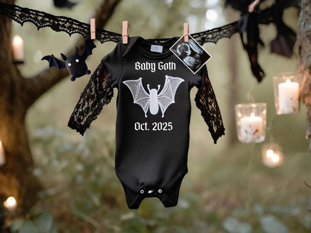 Goth Baby Pregnancy Announcement Digital Editable Templates Social ...