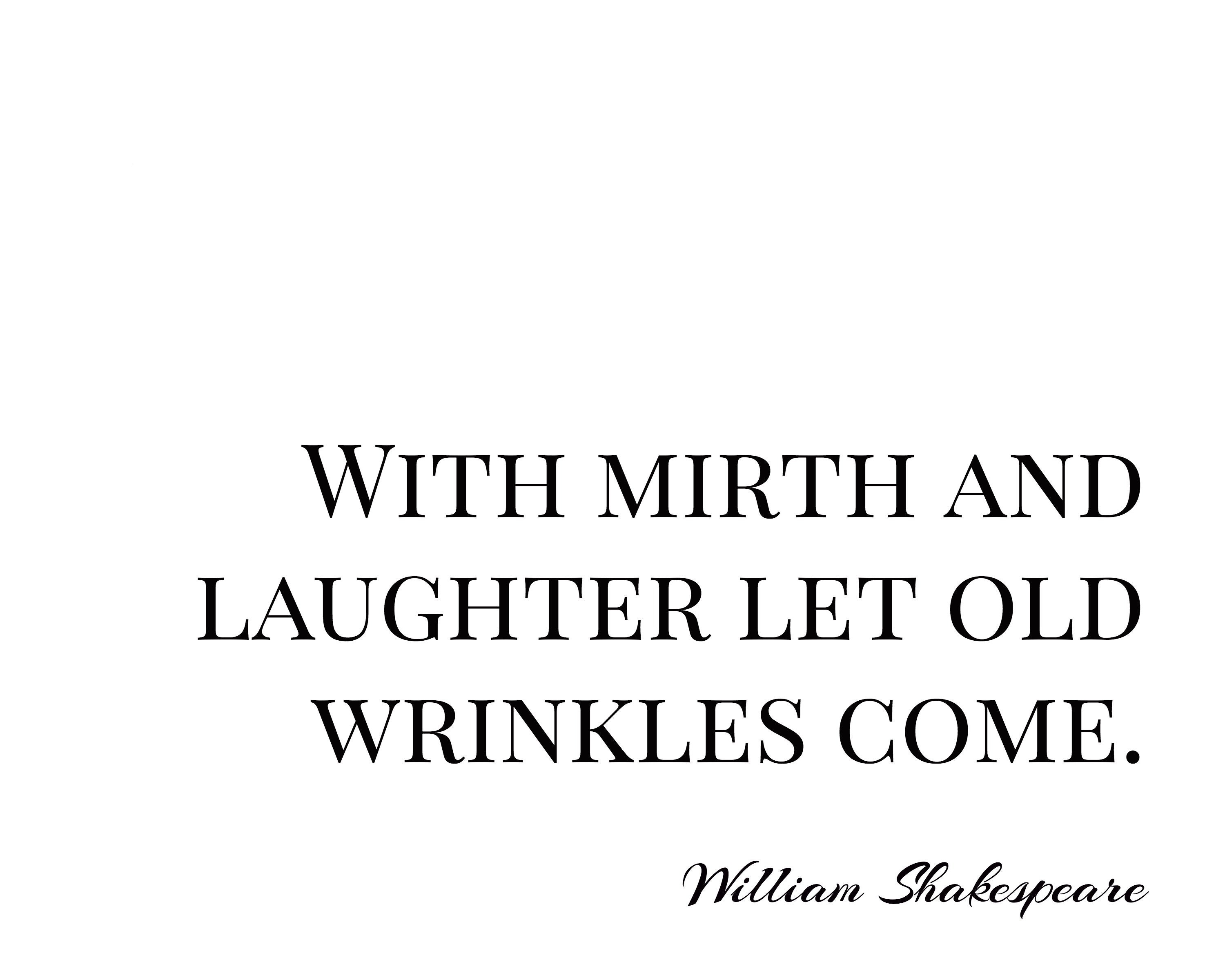 With Mirth and Laughter, William Shakespeare Quote, Minimalist, Wall ...